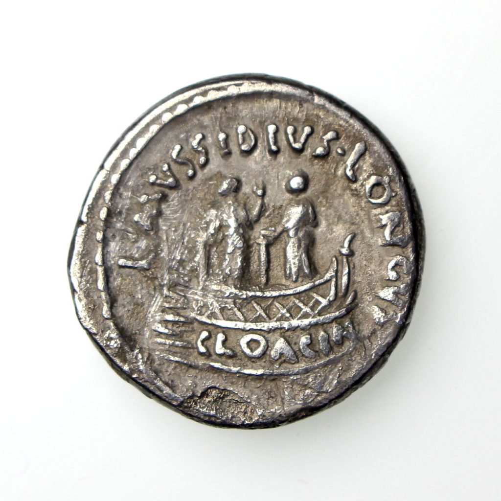 Roman Republic L. Mussidius Longus Silver Denarius 42BC Shrine of Venus ...