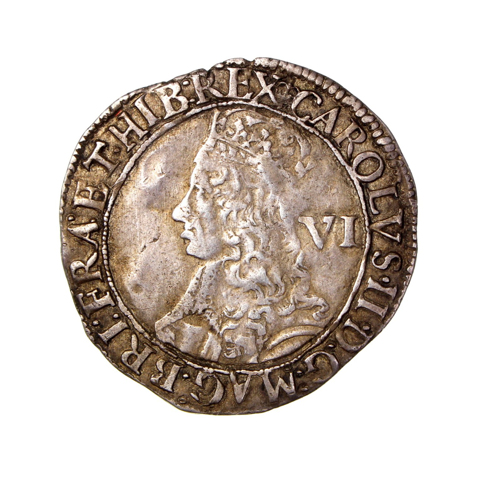 Charles II Silver Sixpence 1660-1685AD Third Issue mm crown - Silbury ...