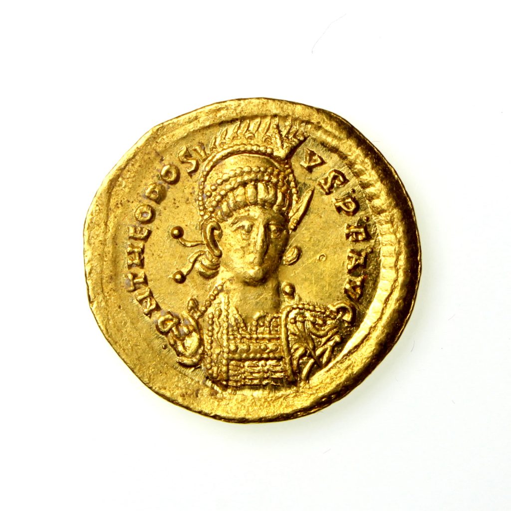 Theodosius II Gold Solidus 402-450AD Constantinople - Silbury Coins ...