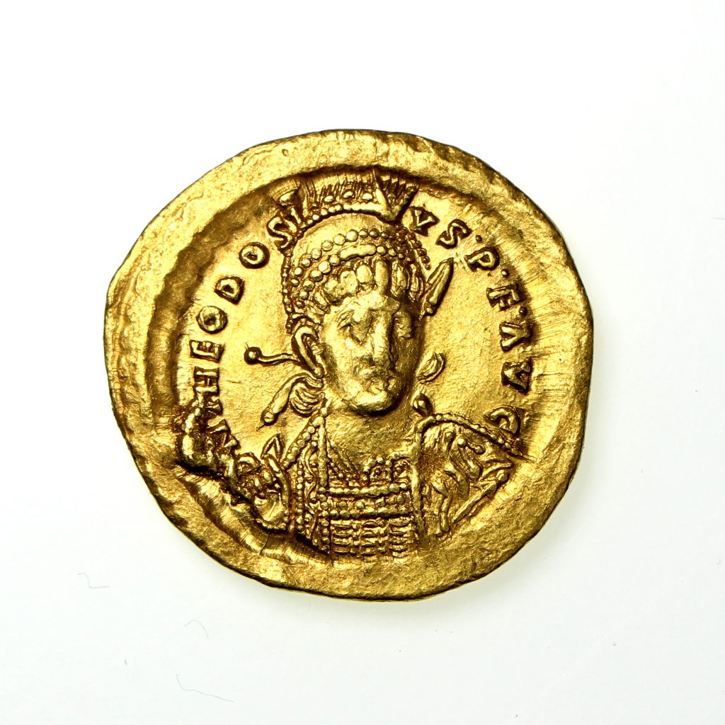 Theodosius II Gold Solidus 402-450AD Constantinople - Silbury Coins ...