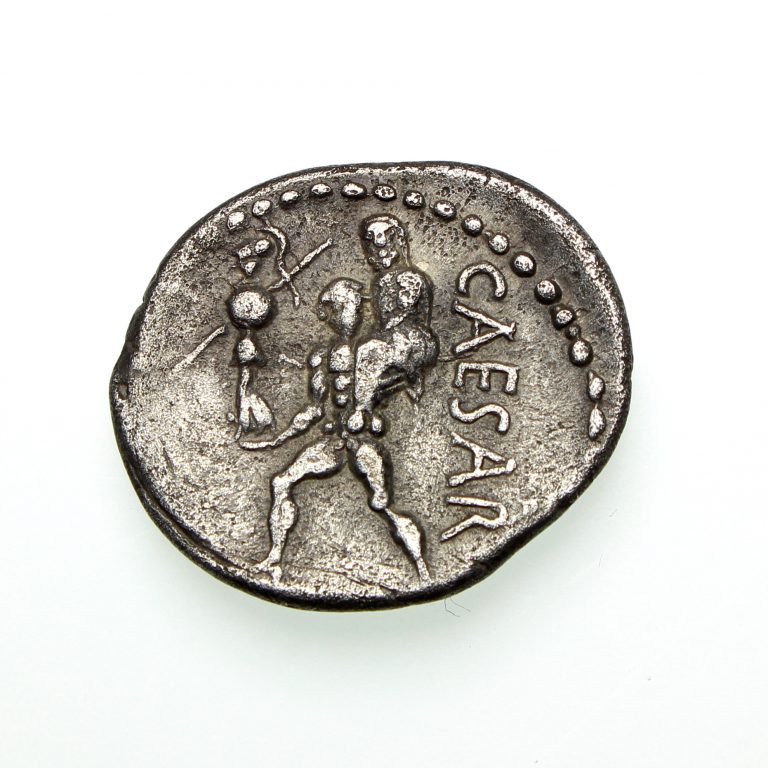 Julius Caesar Silver Denarius 47-46BC African mint - Silbury Coins ...