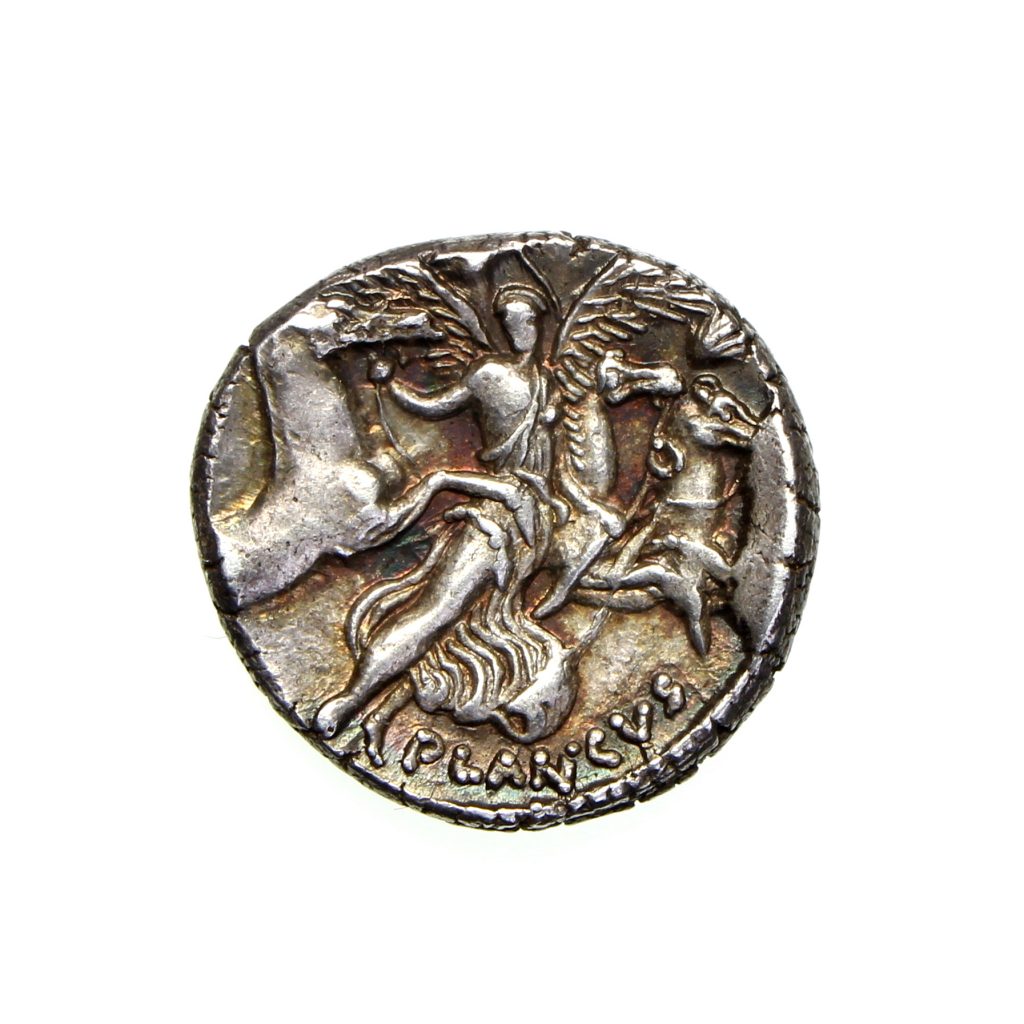L. Plautius Plancus Silver Denarius Rome 47BC Medusa facing Exceptional ...