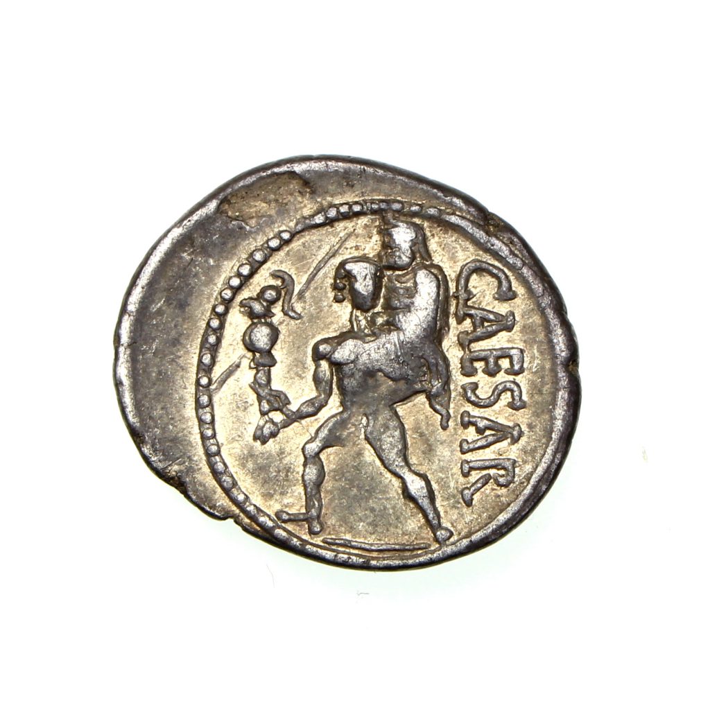 Julius Caesar Silver Denarius 47-46BC African mint - Silbury Coins ...