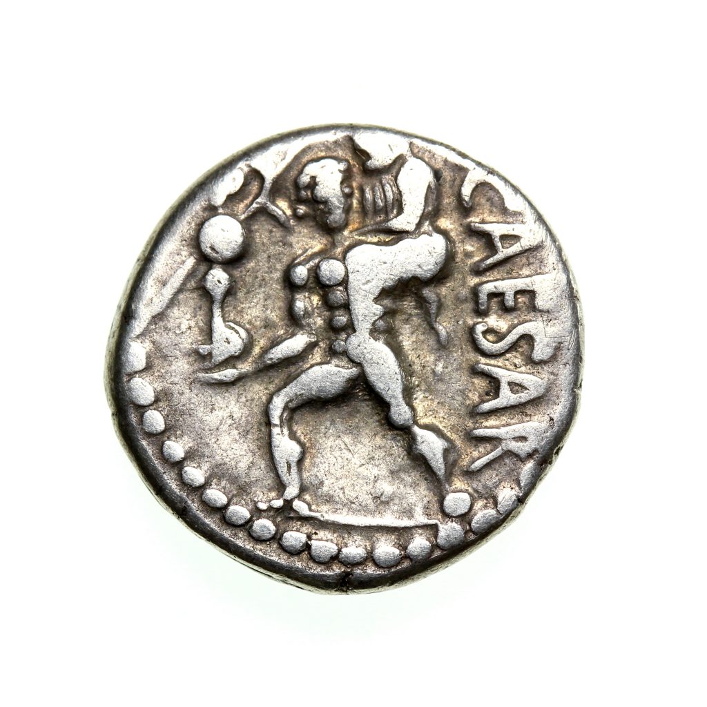 JULIUS CAESAR Silver Denarius Dia. hd. Of Venus. Caesar, Aeneas to rt ...