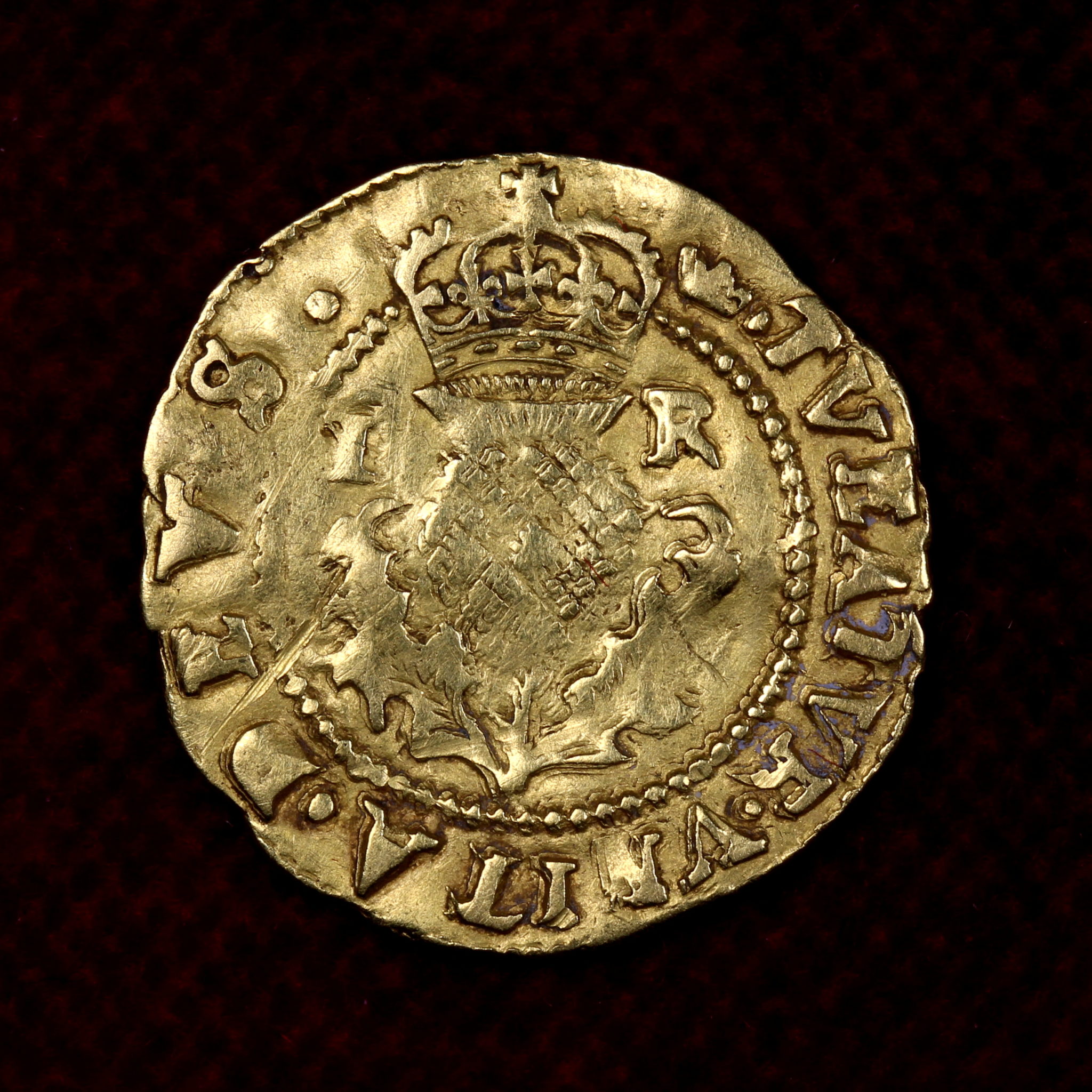 James I 1603-1625AD Gold Thistle Crown Second coinage mm. Coronet ...