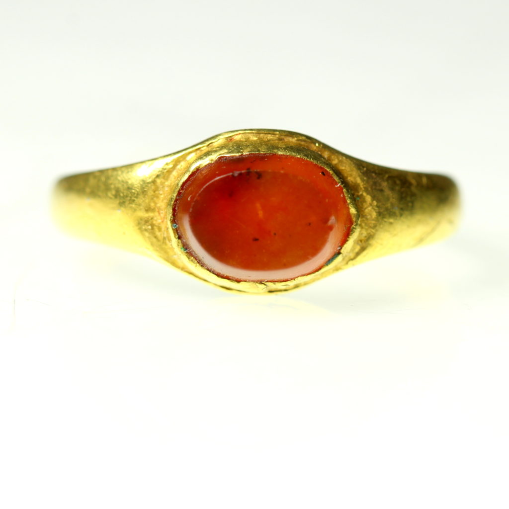 Roman Gold Finger Ring with Carnelian Stone - 3/4th Century AD ...