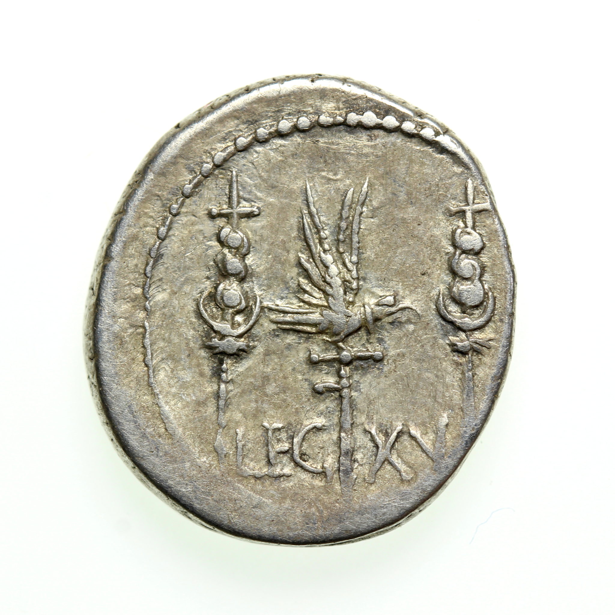Mark Antony Silver Legionary Denarius 32-31BC Legion XV - Silbury Coins ...