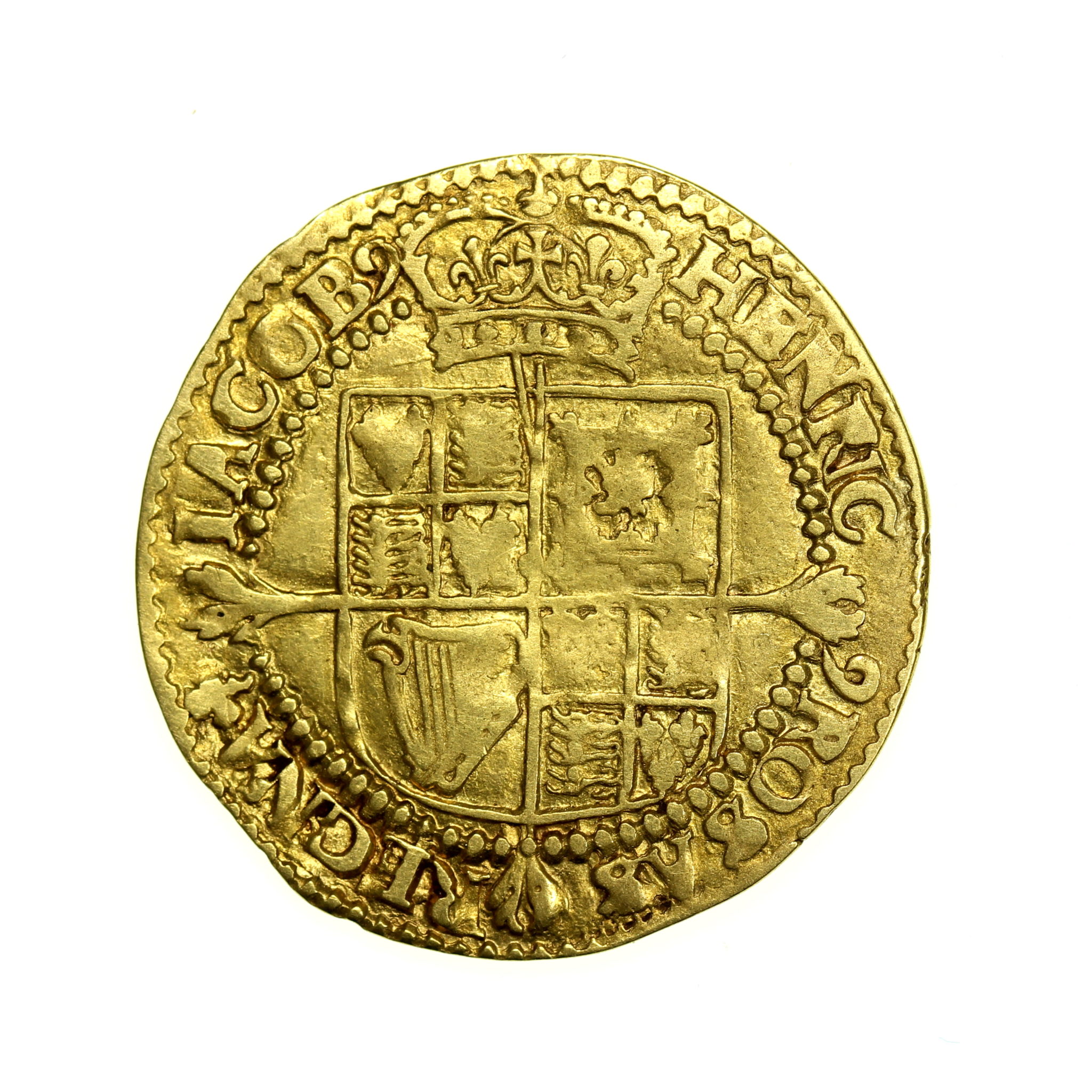 James I 1603-1625AD Gold Half Laurel Third Coinage 1619-25AD mm. Lis ...