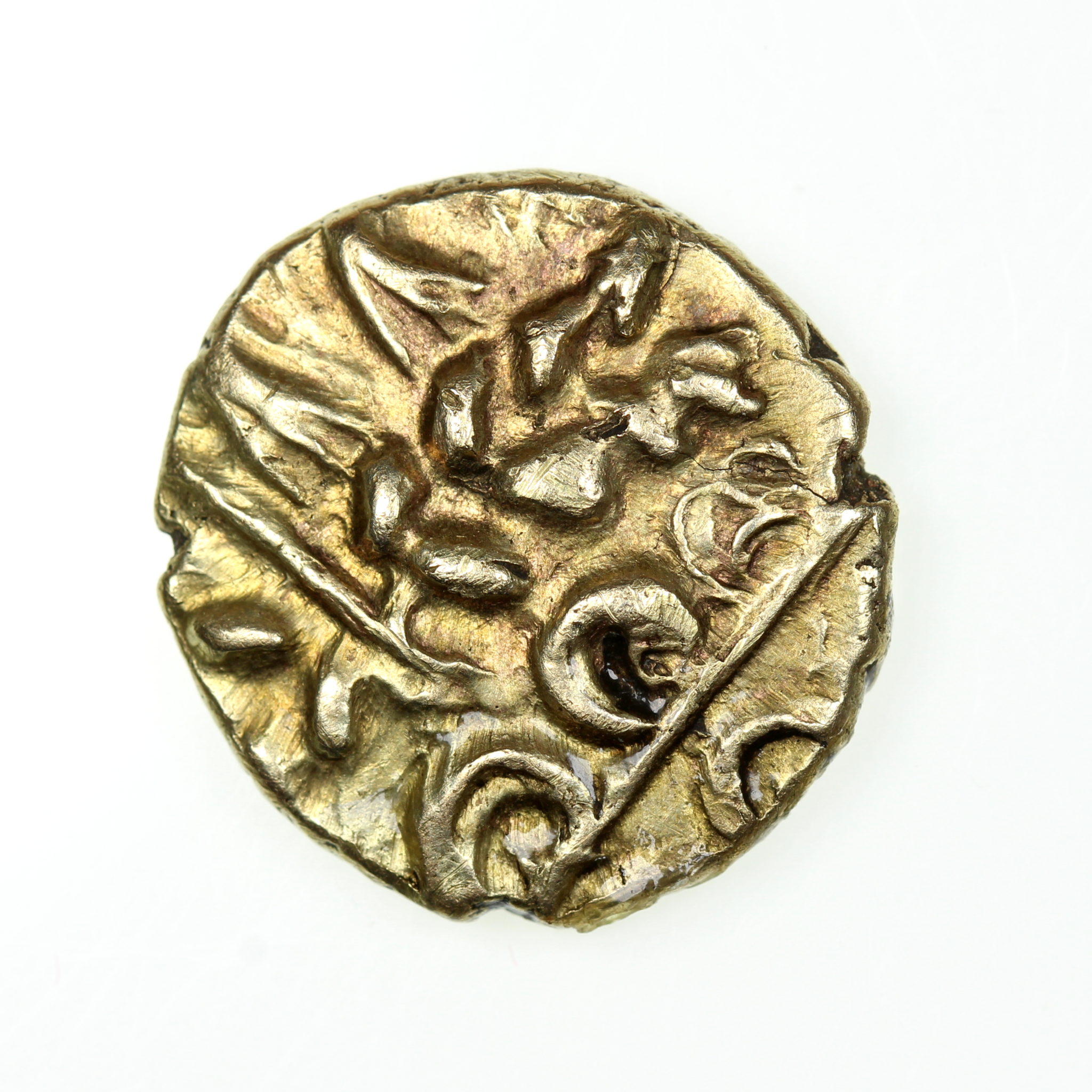 Corieltauvi Gold Stater 50BC-0AD North east Coast 3 line type - Silbury ...