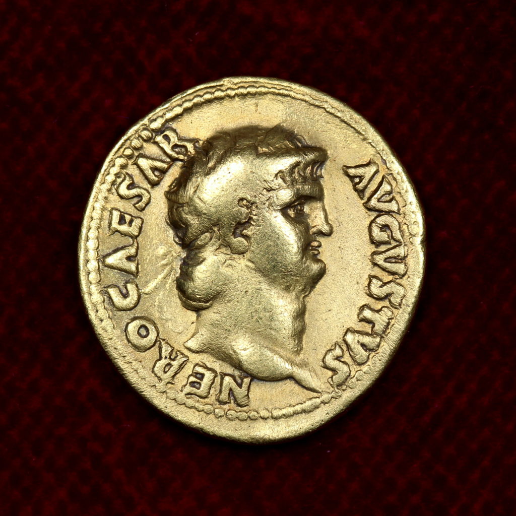 Nero 54-68AD Gold Aureus Salus enthroned Rome mint - The Twelve Caesars ...