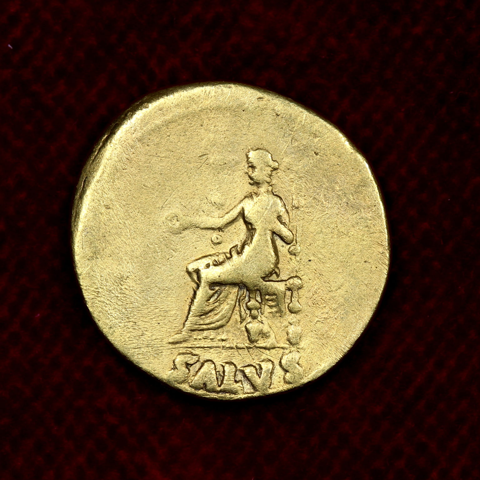 Nero 54-68AD Gold Aureus Salus enthroned Rome mint - The Twelve Caesars ...