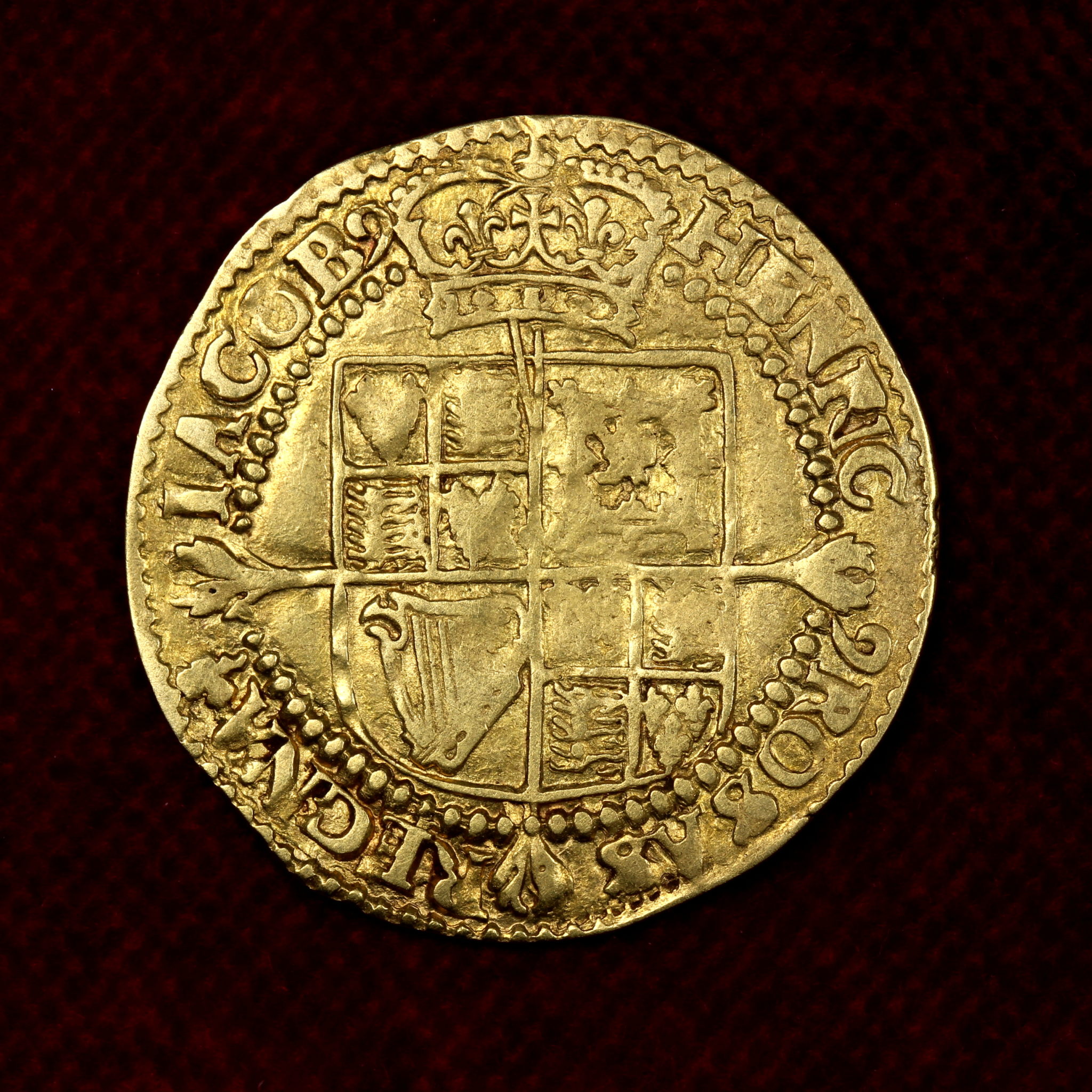 James I 1603-1625AD Gold Half Laurel Third Coinage 1619-25AD mm. Lis ...