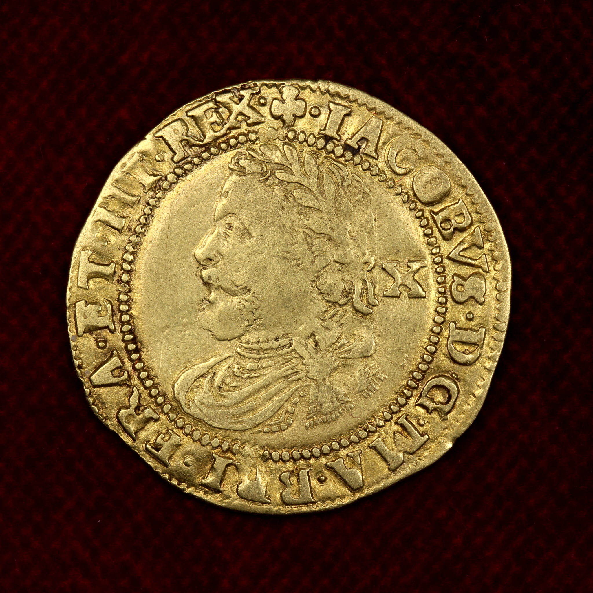 James I 1603-1625AD Gold Half Laurel Third Coinage 1619-25AD mm. Lis ...