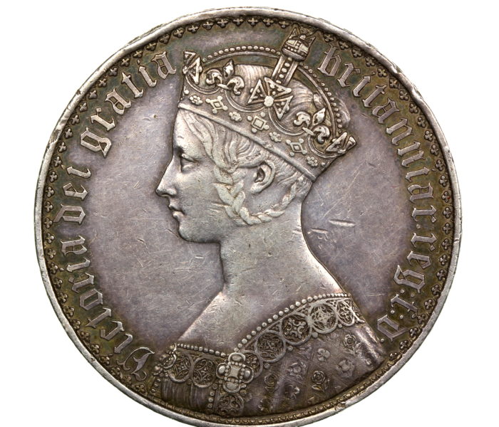 Victoria AD 1837-1901 Silver Gothic Crown AD 1847 - Silbury Coins ...