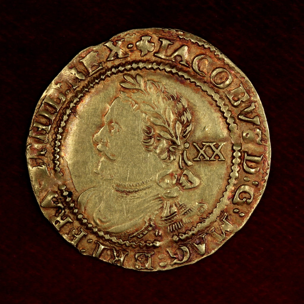 James I 1603-1625AD Gold Laurel Third coinage 4th head mm. Trefoil ...