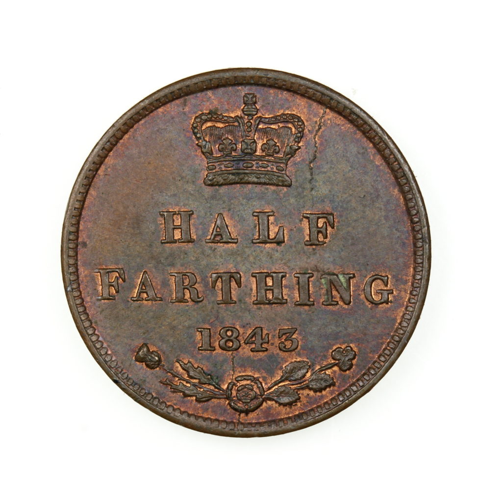 Victoria AD 1837-1901 Copper Half Farthing AD 1843 - Silbury Coins ...