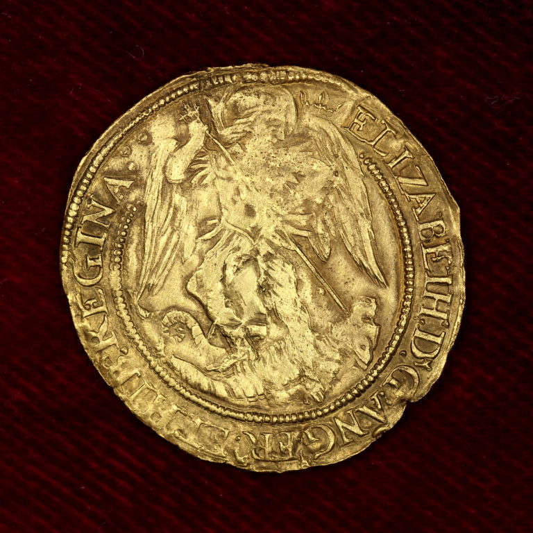 Elizabeth I 1558-1603AD Gold Angel St Michael / Ship coronet 1567-70AD ...