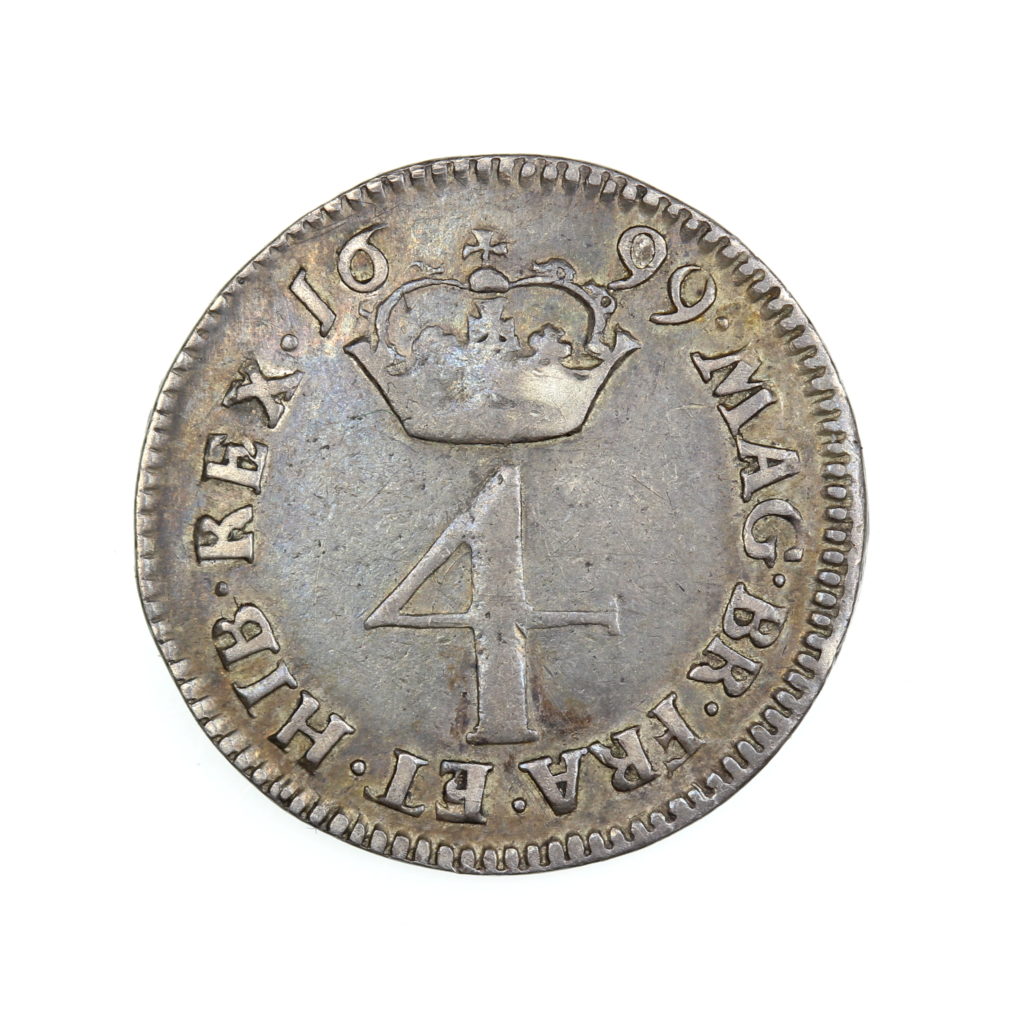 William III AD 1694-1702 Silver Fourpence AD 1699 Maundy Coinage ...
