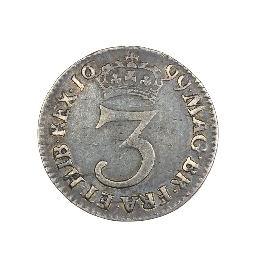 William III AD 1694-1702 Silver Threepence AD 1699 Maundy Coinage ...