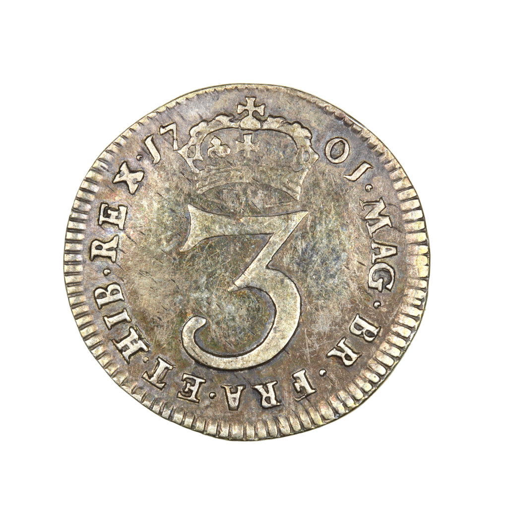 William III AD 1694-1702 Silver Threepence AD 1701 Maundy Coinage ...