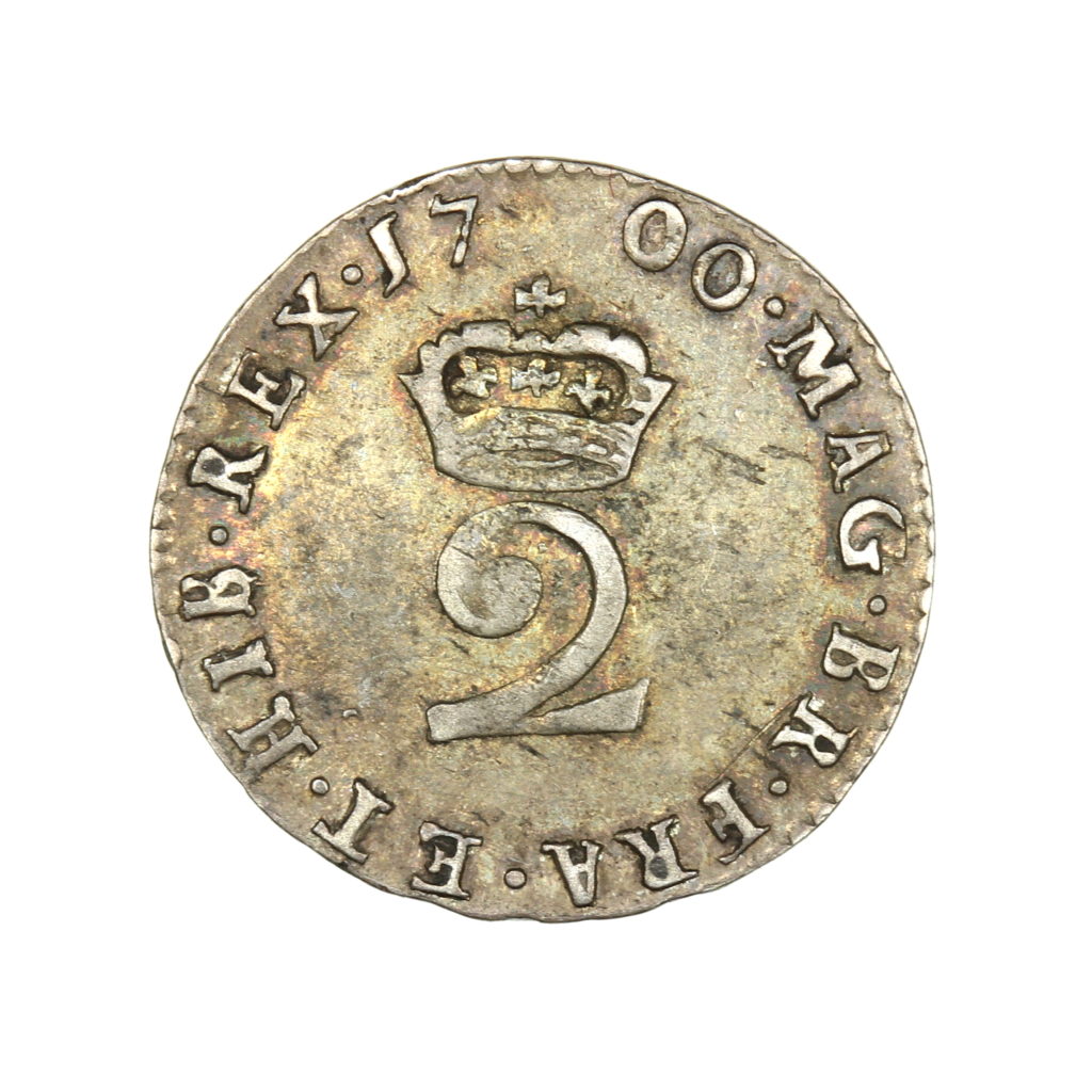 William III AD 1694-1702 Silver Twopence AD 1700 Maundy Coinage ...