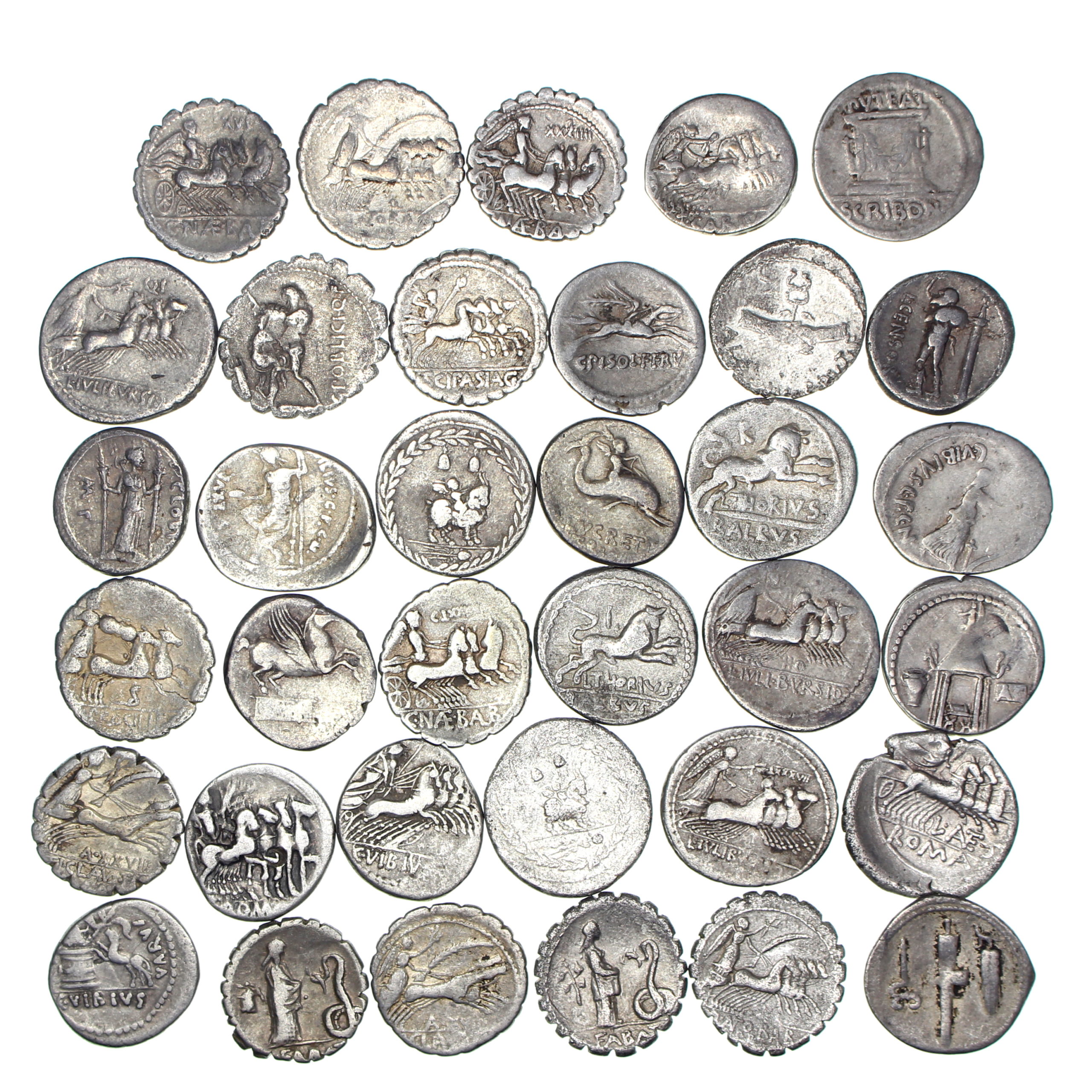 35 X Roman Silver Coins - Republican Denari 2nd-1st Century BC ...