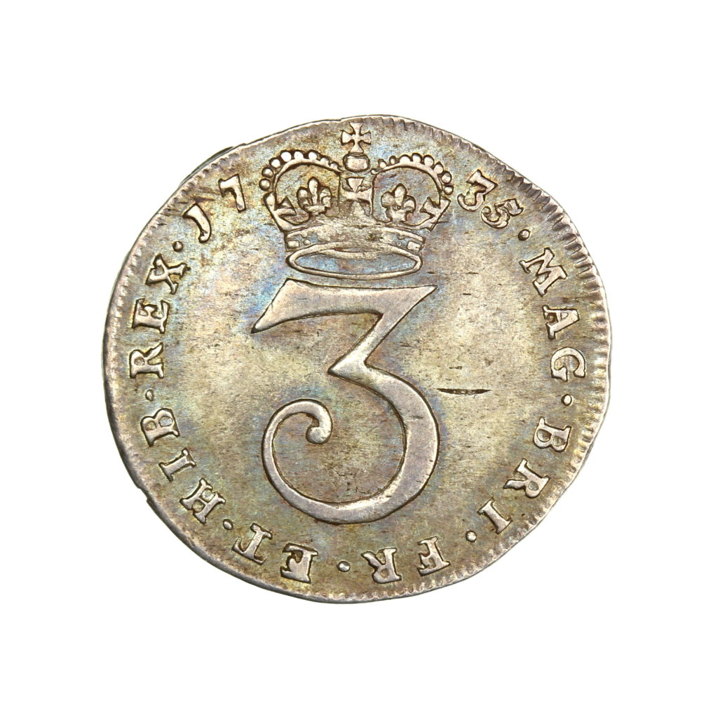 George II AD 1727-1760 Silver Threepence AD 1735 Maundy Coinage ...