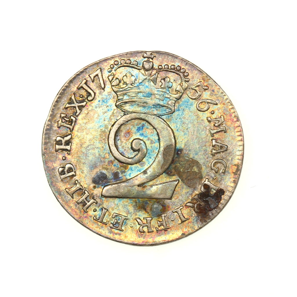 George II AD 1727-1760 Silver Twopence AD 1756 Maundy Coinage - Silbury ...