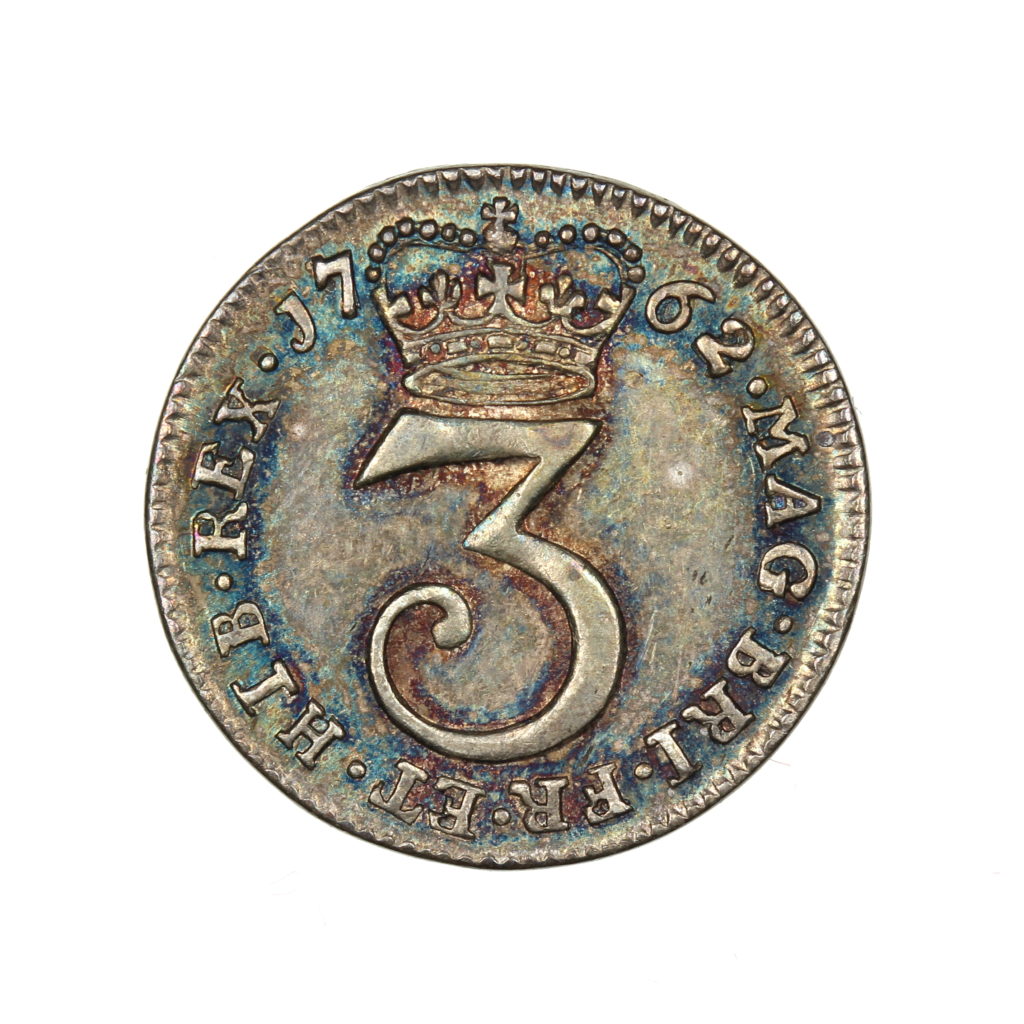 George III AD 1760-1820 Silver Threepence AD 1762 Maundy Coinage ...