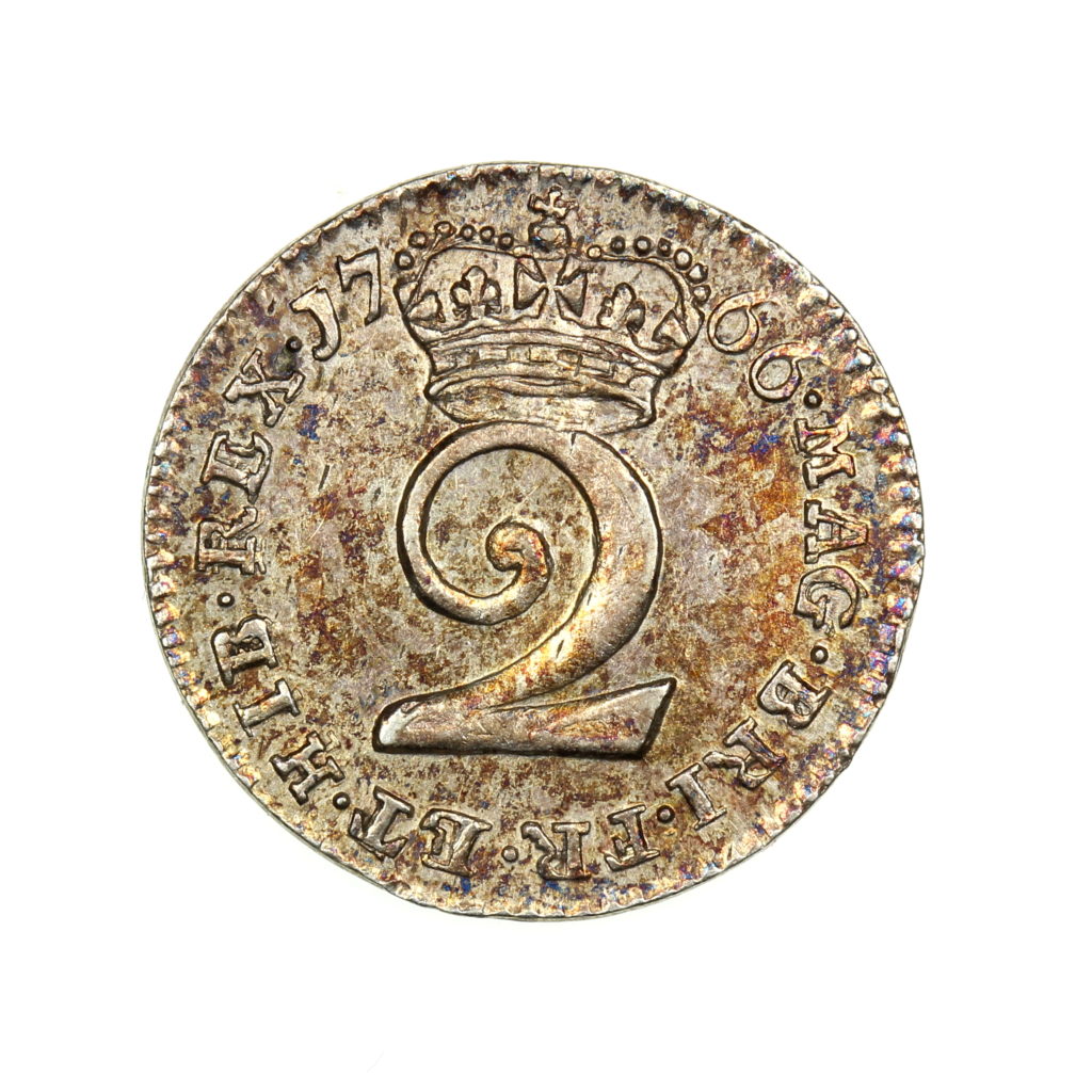 George III AD 1760-1820 Silver Twopence AD 1766 Maundy Coinage ...