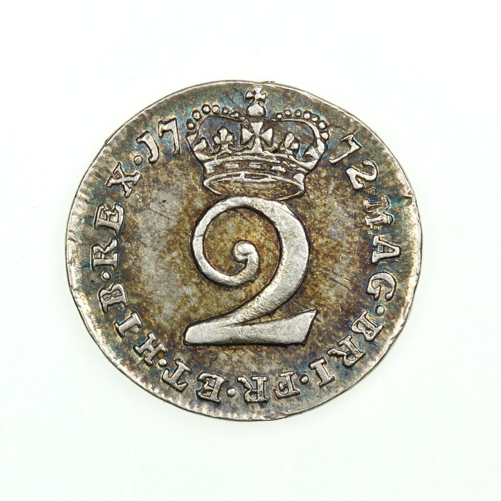 George III AD 1760-1820 Silver Twopence AD 1772 Maundy Coinage ...