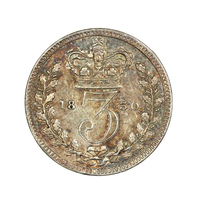 George IV AD 1820-1830 Silver Threepence AD 1830 Maundy Coinage ...