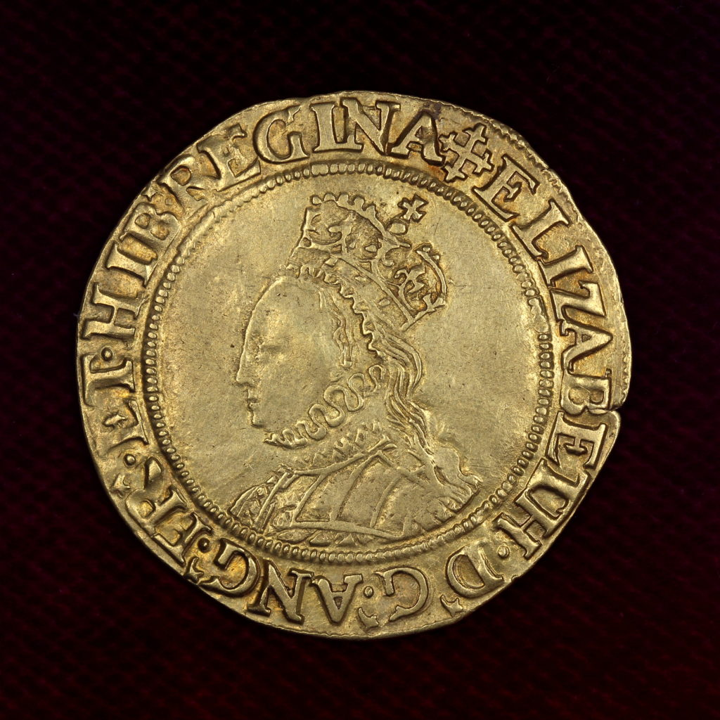 Elizabeth I 1558-1603AD Gold Half Pound 2nd Issue Tower mint mm. Cross ...