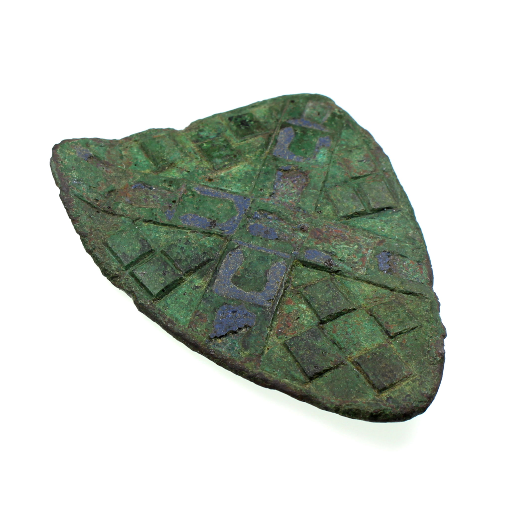 Medieval Large Enamelled Bonze Heraldic Shield Saltire design, blue ...