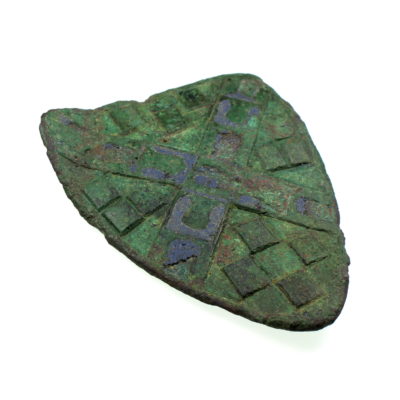 Medieval Large Enamelled Bonze Heraldic Shield Saltire design, blue ...
