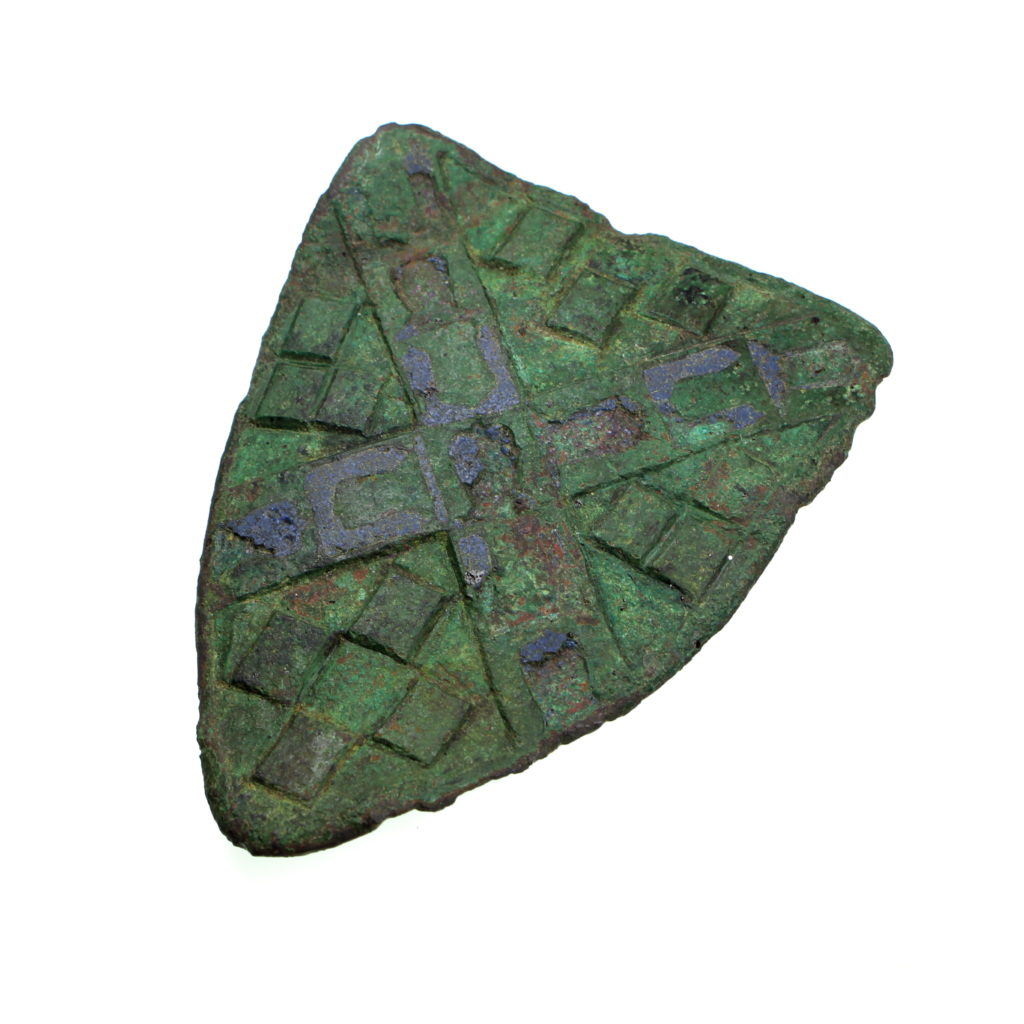 Medieval Large Enamelled Bonze Heraldic Shield Saltire design, blue ...