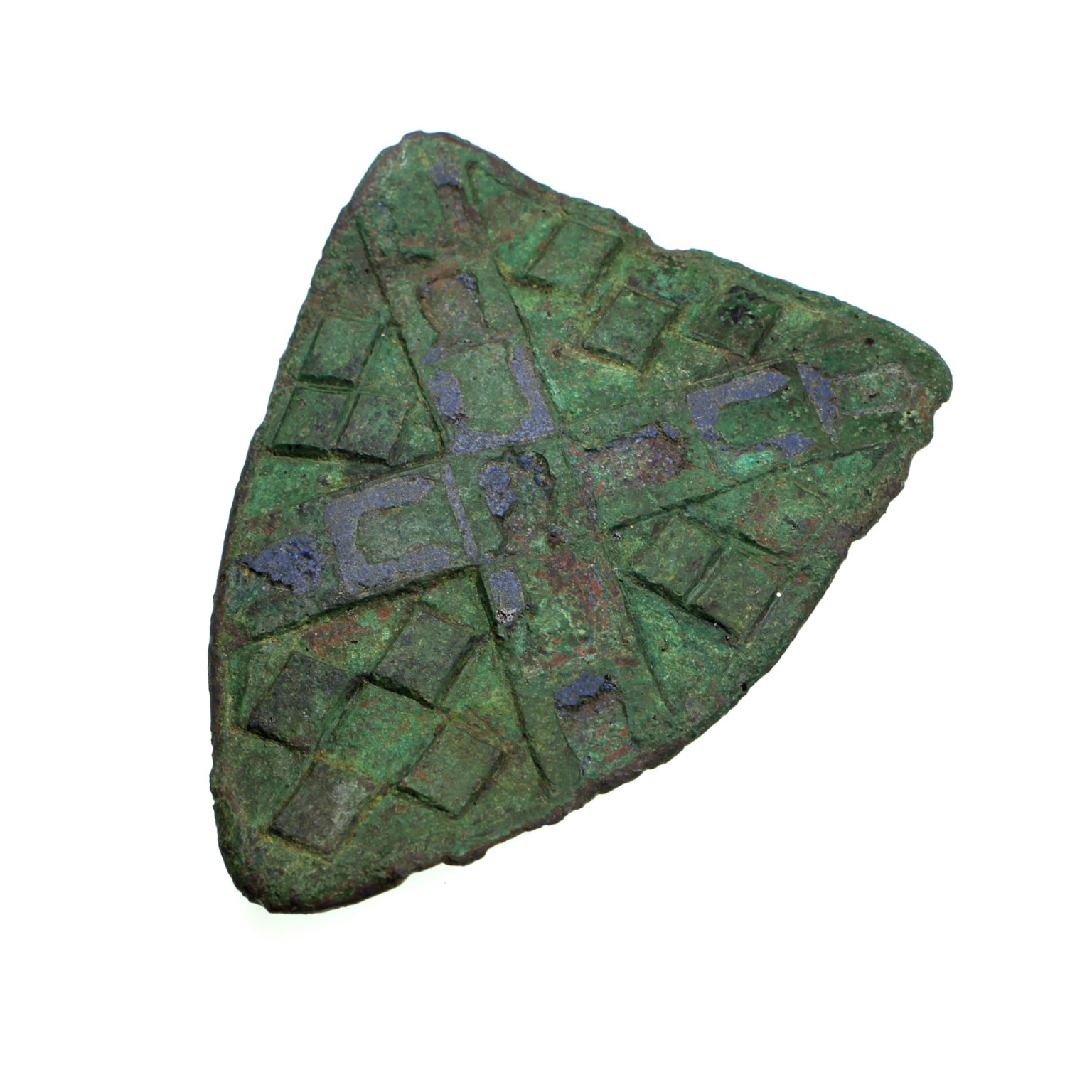 Medieval Large Enamelled Bonze Heraldic Shield Saltire design, blue ...