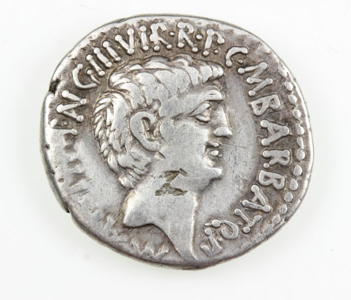 Roman Imperatorial Mark Anthony & Octavian 41BC Silver Denarius ...