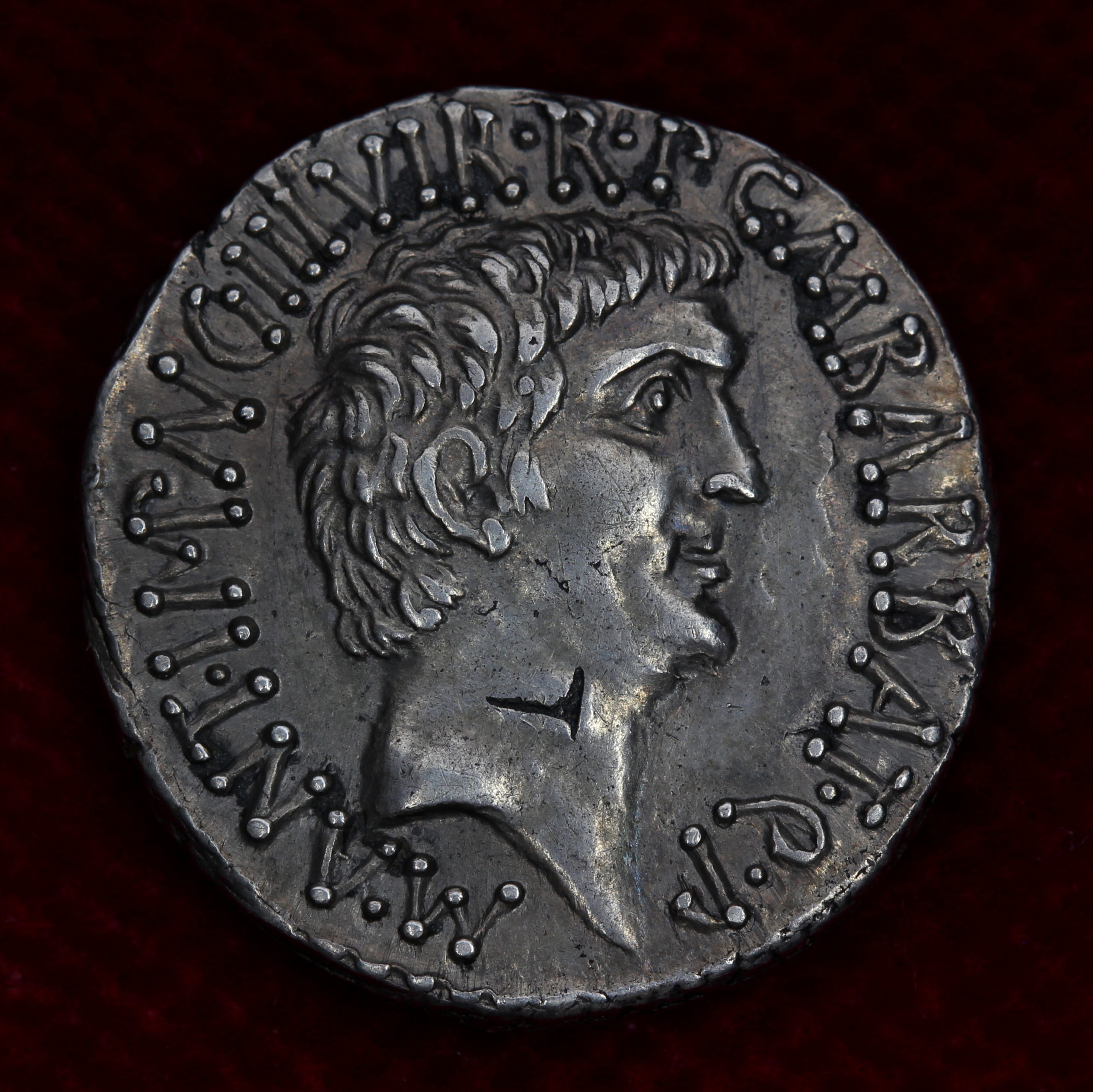 Roman Imperatorial Mark Antony & Octavian 43 BC Silver Denarius ...