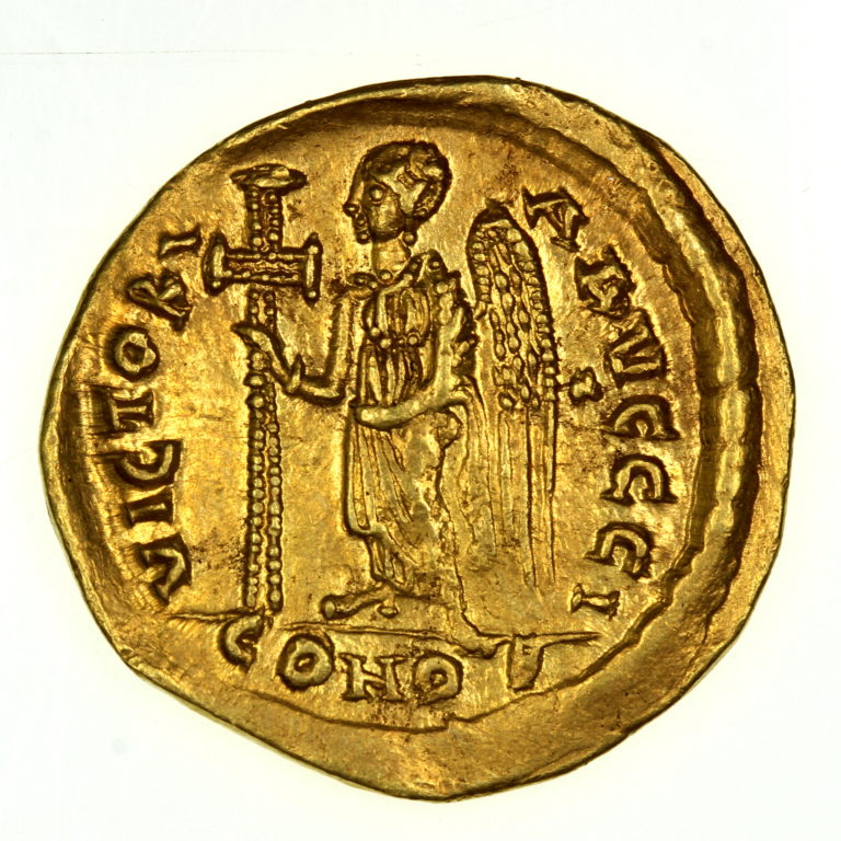 Byzantine Anastasius AD 491-518 Gold Solidus Constantinople mint ...