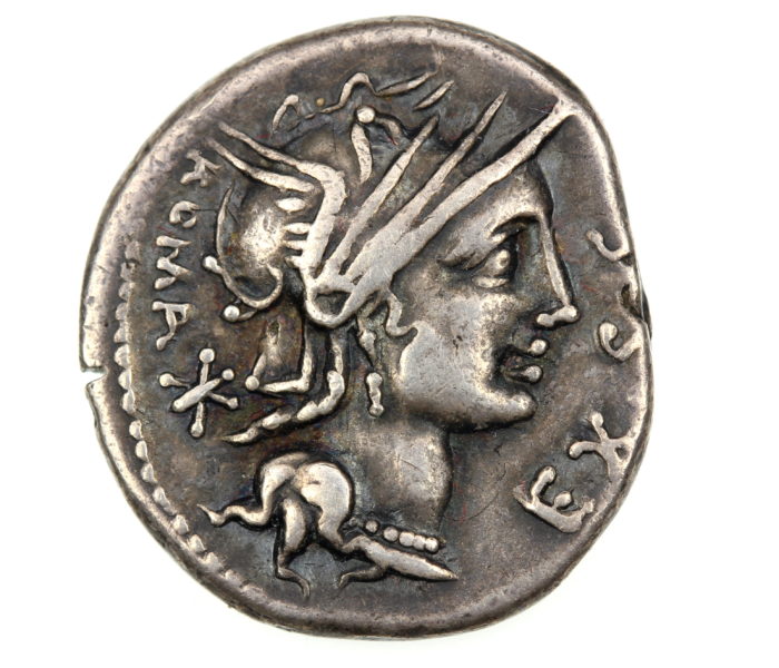 Roman Republic Marcus Sergius Silus Quaestor 115 BC Silver Denarius ...