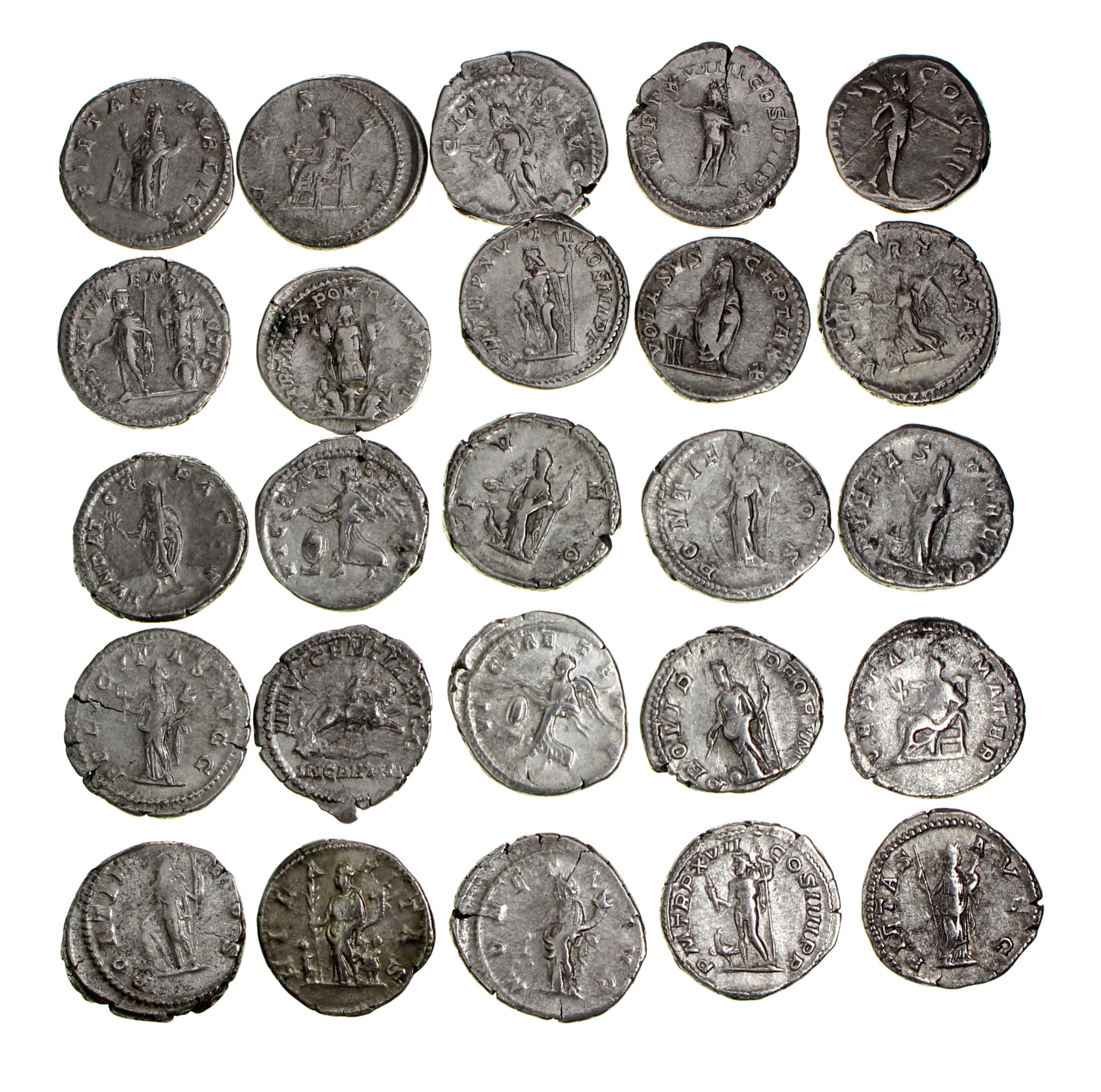 25 X Roman Silver Coins – Imperial Denari 2nd-3rd Century AD Hadrian ...