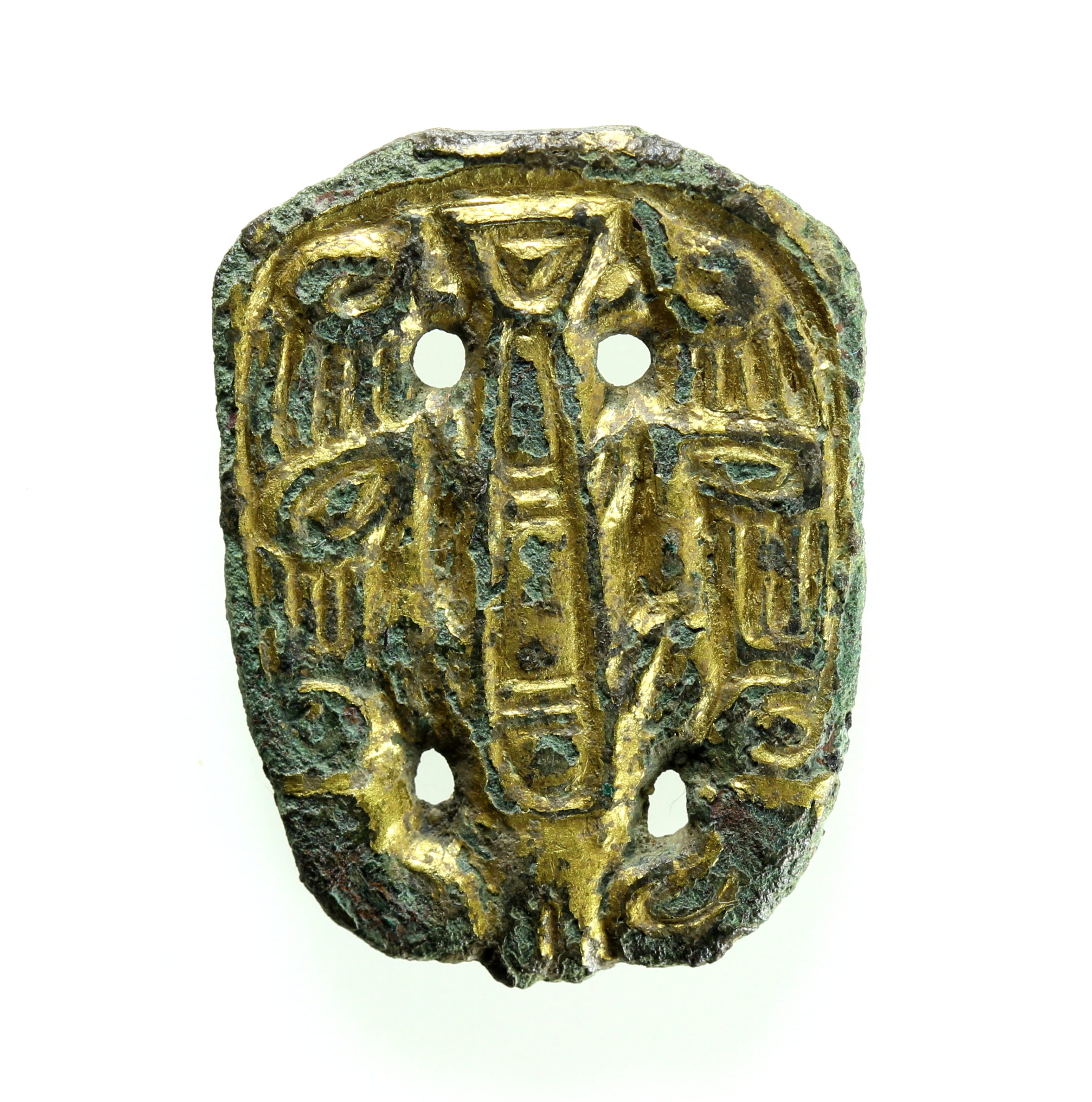 Anglo Saxon Gold Gilded, Chip Carved Bronze Mount 6th-7th Century AD ...