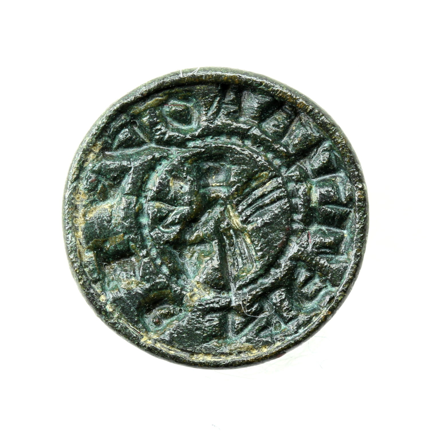 Medieval Bronze Seal Matrix - Clasped Hands 'TENET LA FOY' (From a ...