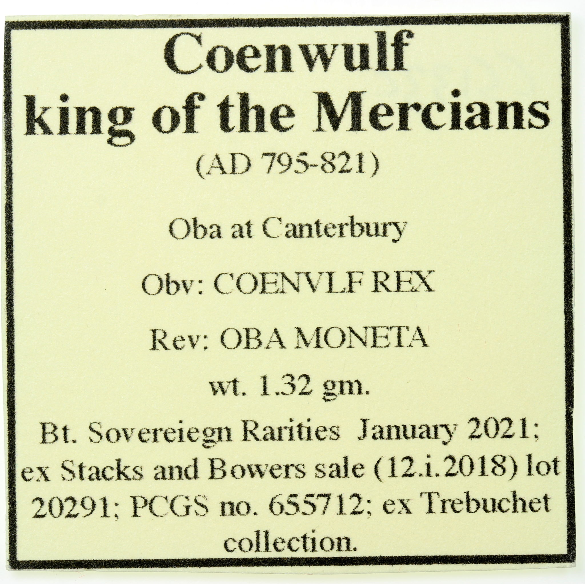 Kings Of Mercia Coenwulf AD 796-821 Silver Penny Portrait type ...