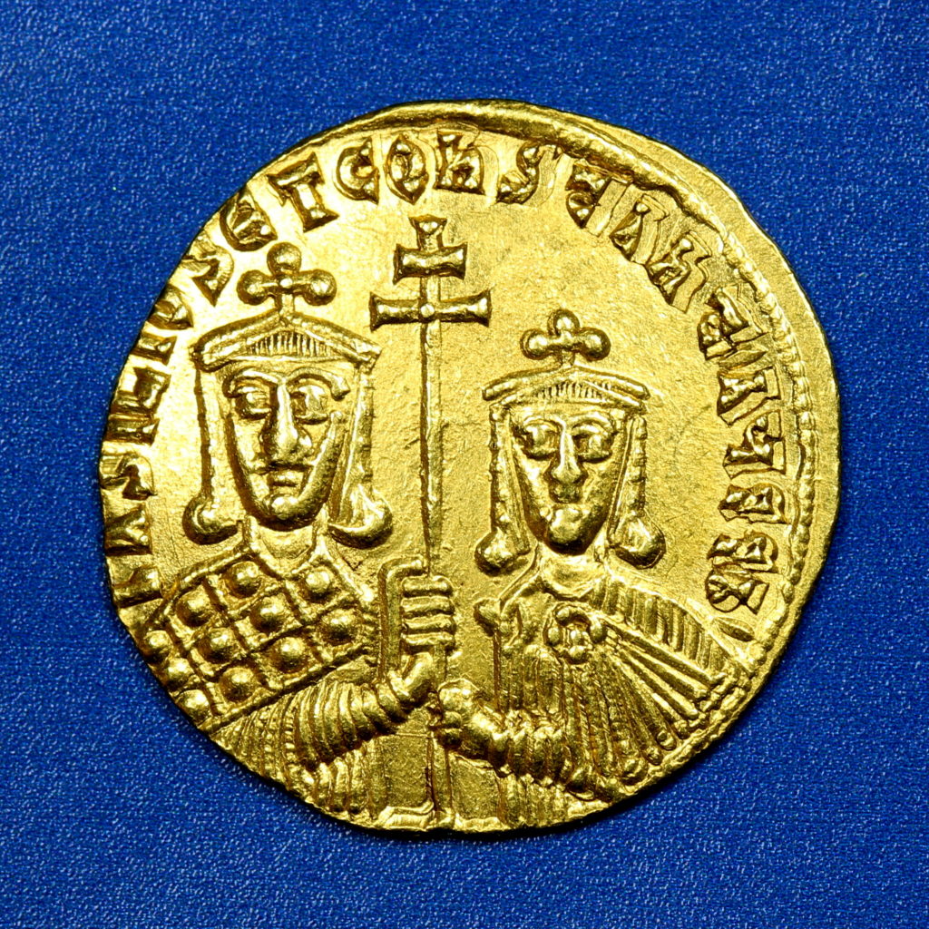Byzantine Basil I & Constantine AD 863-886 Gold Solidus - Silbury Coins ...