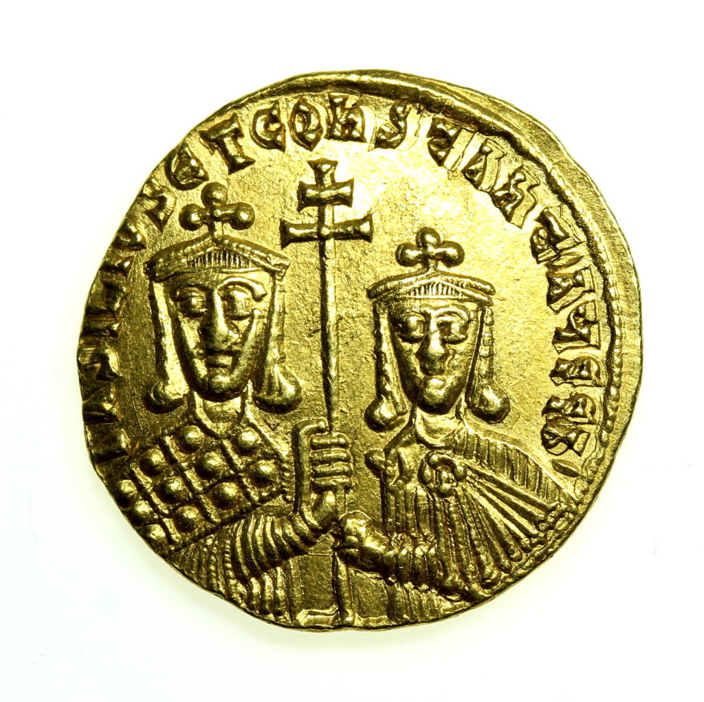 Byzantine Basil I & Constantine AD 863-886 Gold Solidus - Silbury Coins ...