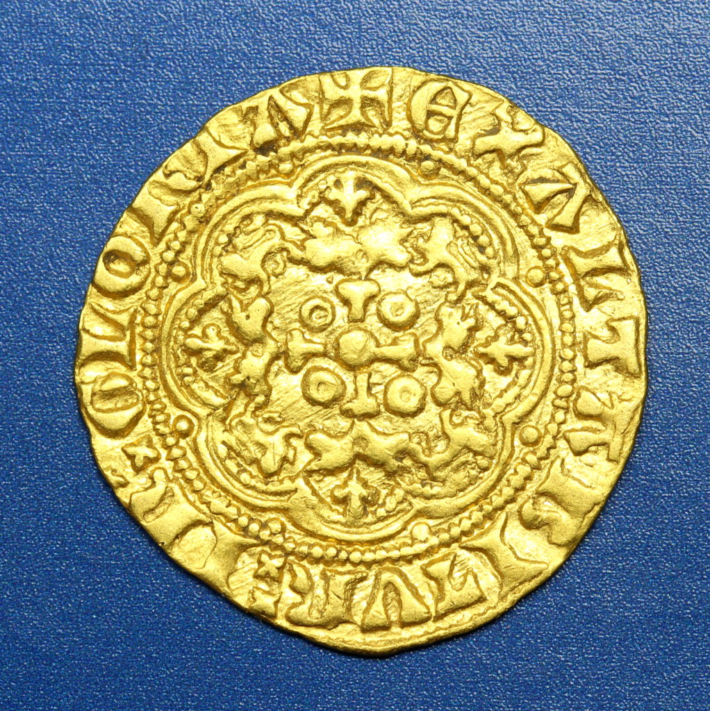 Edward III AD 1327-1377 Gold Quarter Noble Transitional Treaty Period ...