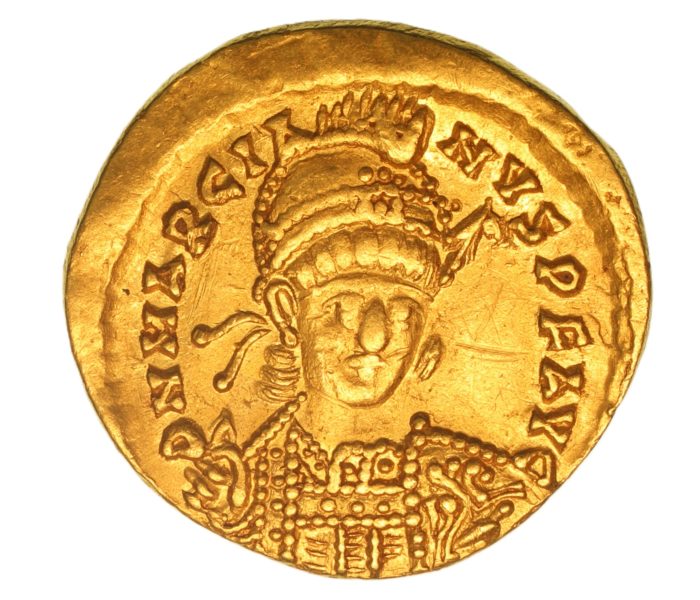 Marcian AD 450-457 Gold Solidus Constantinople - Silbury Coins ...