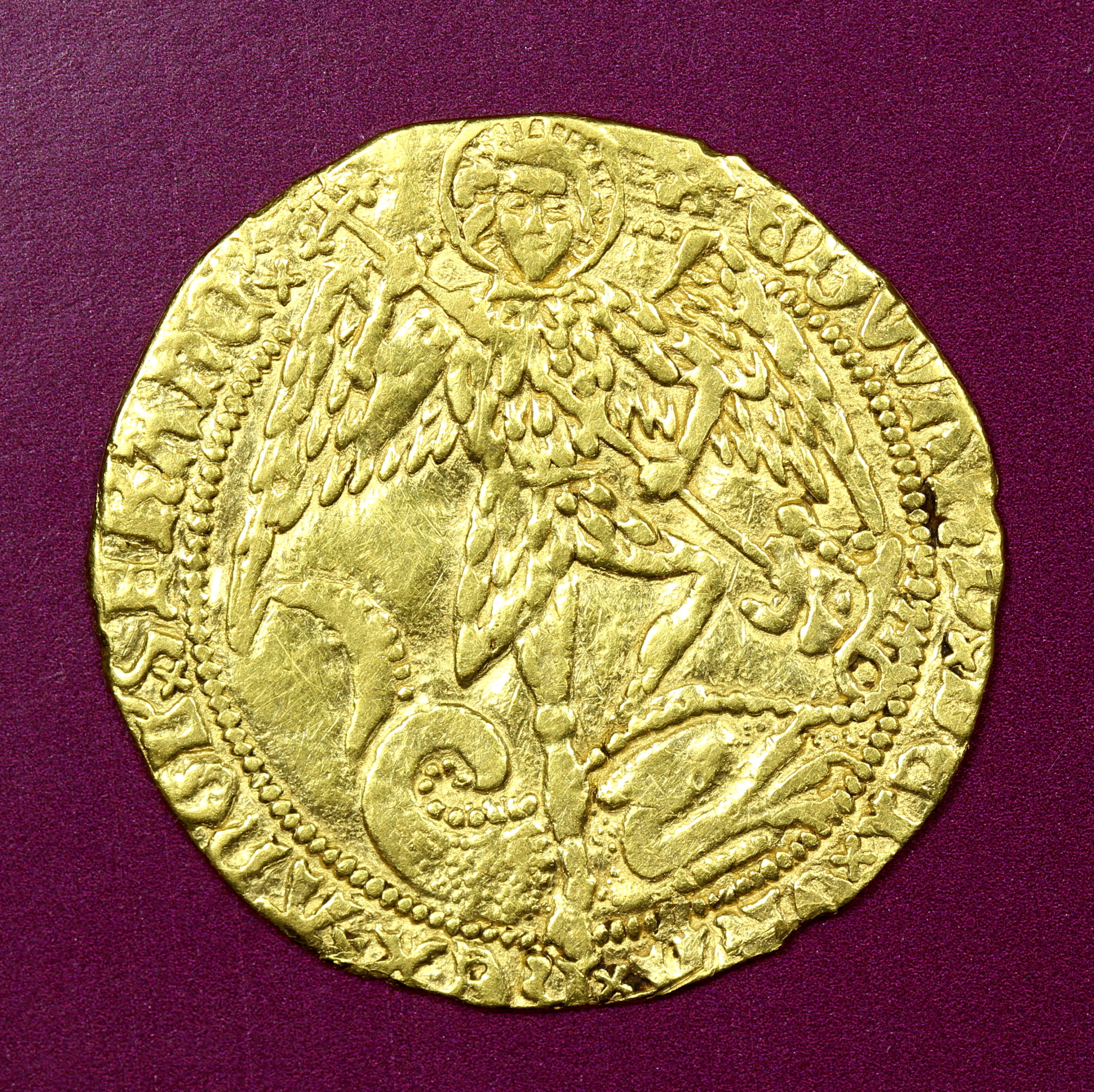 Edward IV AD 1461-1483, Second reign (AD 1471-83) Gold Angel, mintmark ...